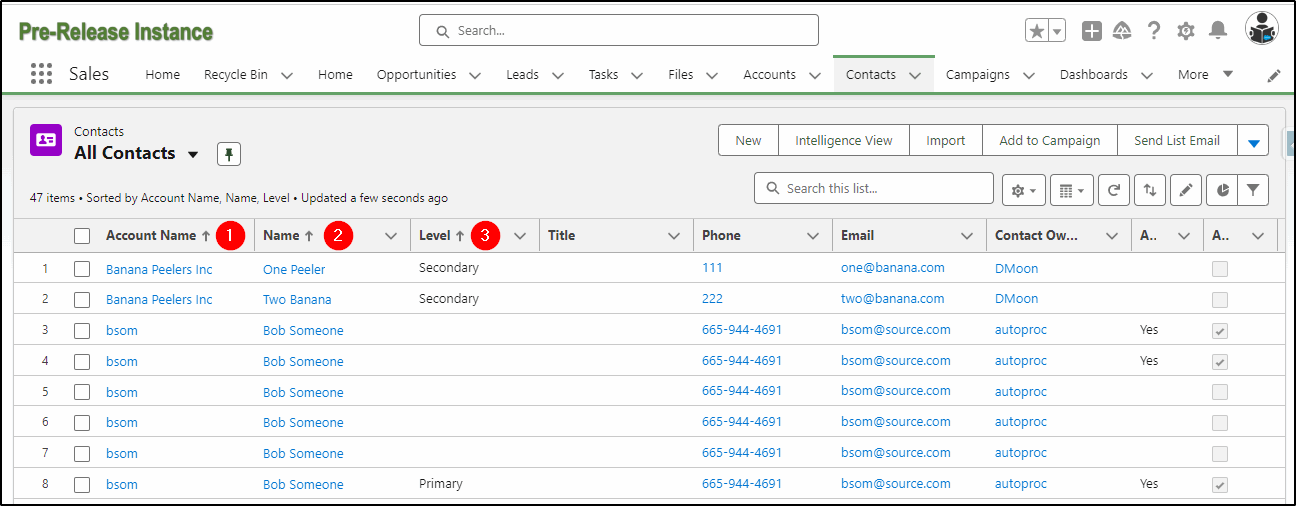 Multi-Column List View Sort | CertifyCRM